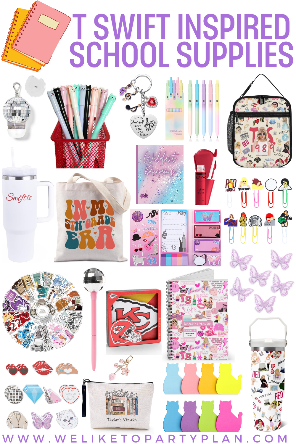 T Swift Inspired School Supply Guide - We Like To Party Plan