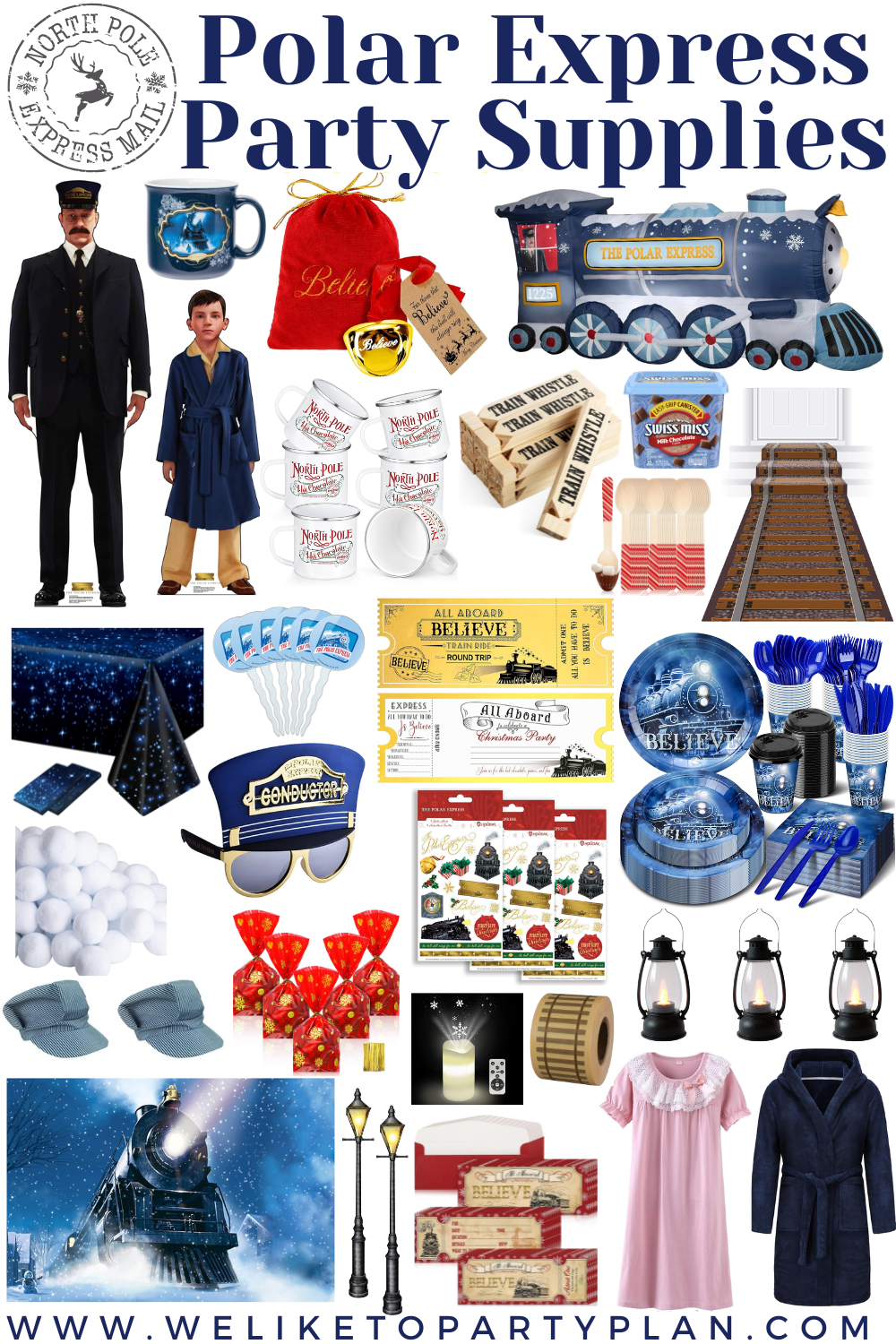 Polar Express Christmas Party Supplies - We Like To Party Plan