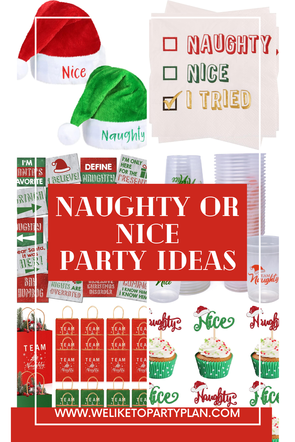 Naughty or Nice Christmas Party Supplies - We Like To Party Plan