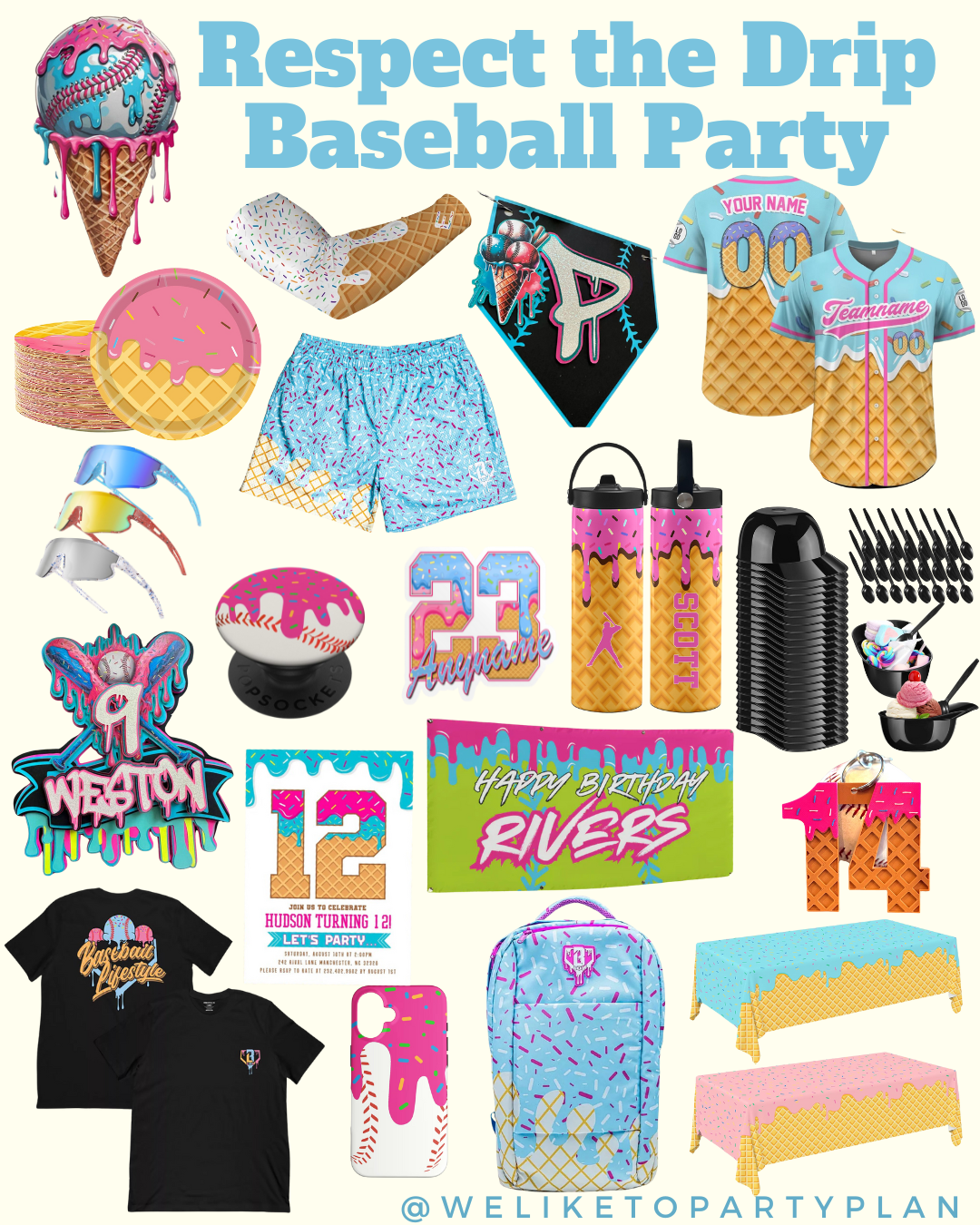 Respect the Drip Baseball Birthday Party - We Like To Party Plan